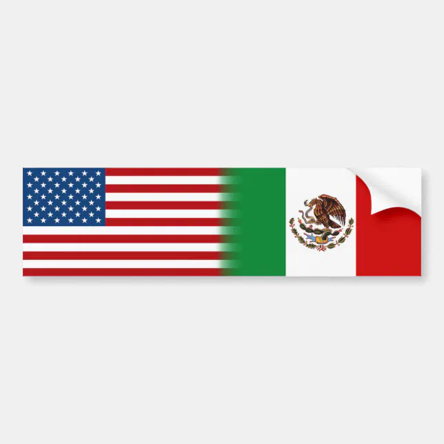 Mexican-American United States Mexico America Flag Bumper Sticker | Zazzle