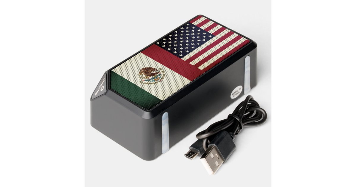 Mexican and American Flags Combined Bluetooth Speaker | Zazzle