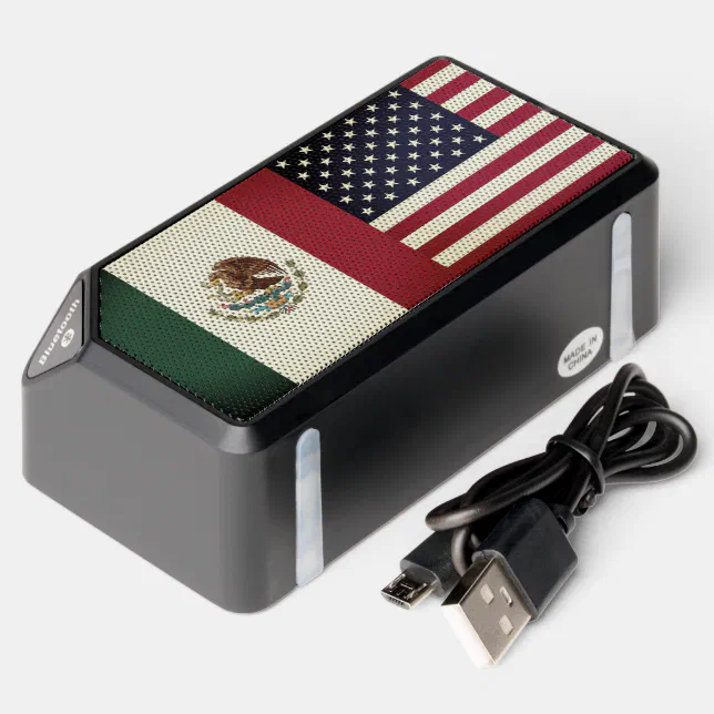 Mexican and American Flags Combined Bluetooth Speaker | Zazzle