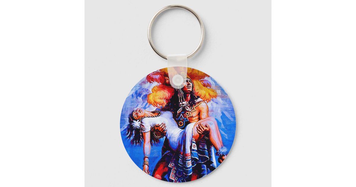 Mexican Aztec Legend Iztaccihuatl Popocatepetl Keychain | Zazzle