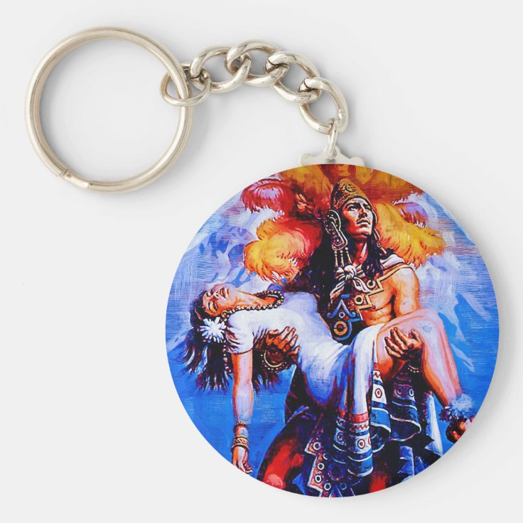 Mexican Aztec Legend Iztaccihuatl Popocatepetl Keychain | Zazzle