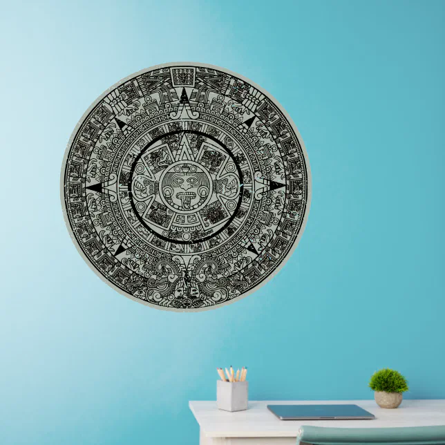 Mexican Aztec Sun Stone Mayan Calendar 1 Wall Decal | Zazzle
