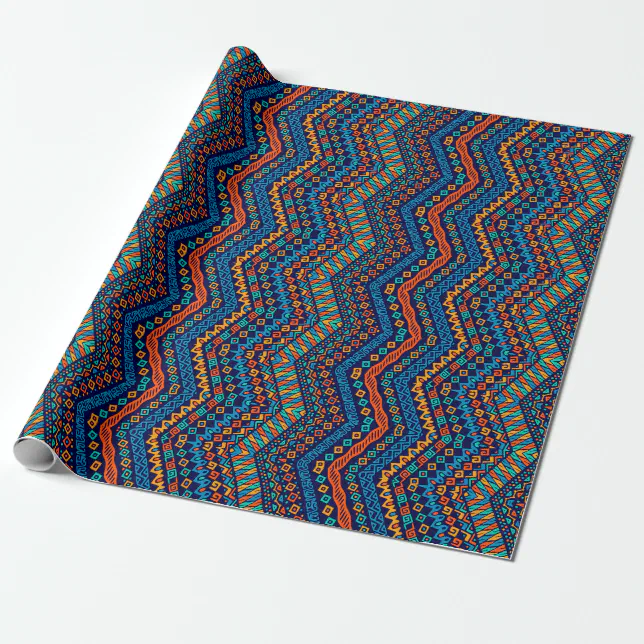 Mexican Aztec Traditional Tribal Art Stripes Wrapping Paper | Zazzle