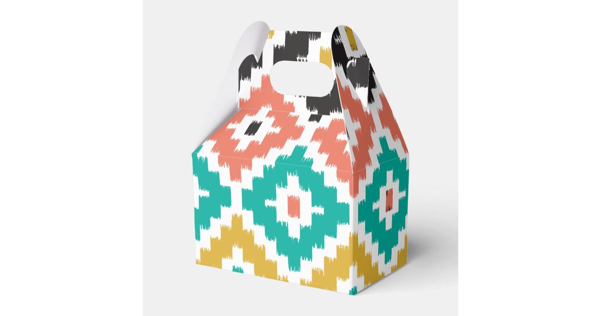 Mexican Aztec Tribal Print Ikat Diamond Pattern Favor Boxes | Zazzle