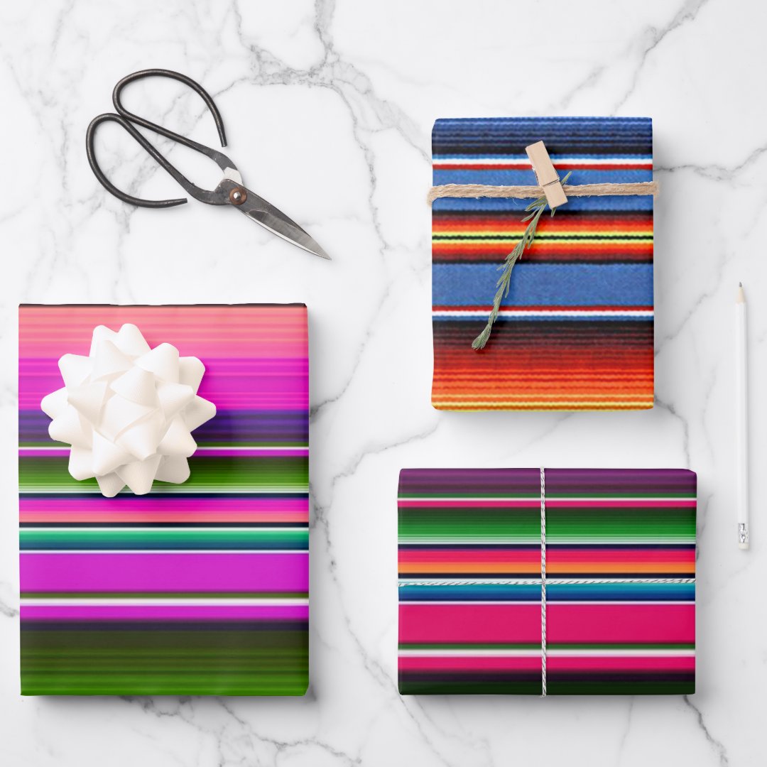 Mexican Blanket Colorful Fiesta mexico Wrapping Paper Sheets | Zazzle