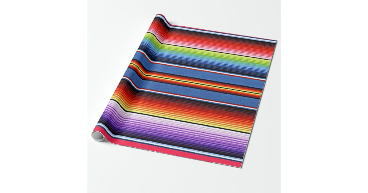 Mexican Blanket Fiesta Stripes Colorful Sarape Wrapping Paper | Zazzle