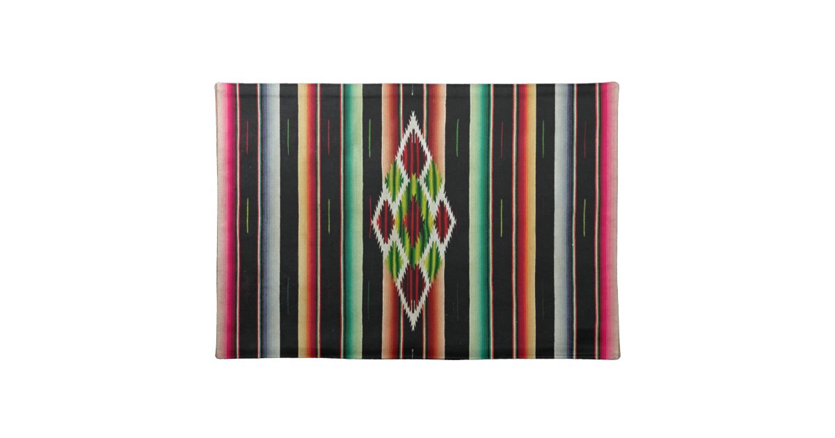 Mexican Blanket Traditional Spanish Fiesta Serape Cloth Placemat | Zazzle