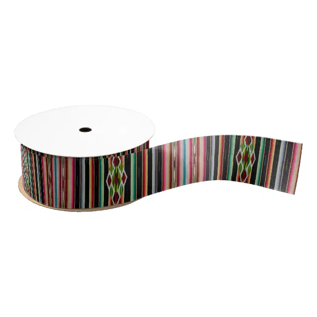 Mexican Blanket Traditional Spanish Fiesta Serape Grosgrain Ribbon | Zazzle