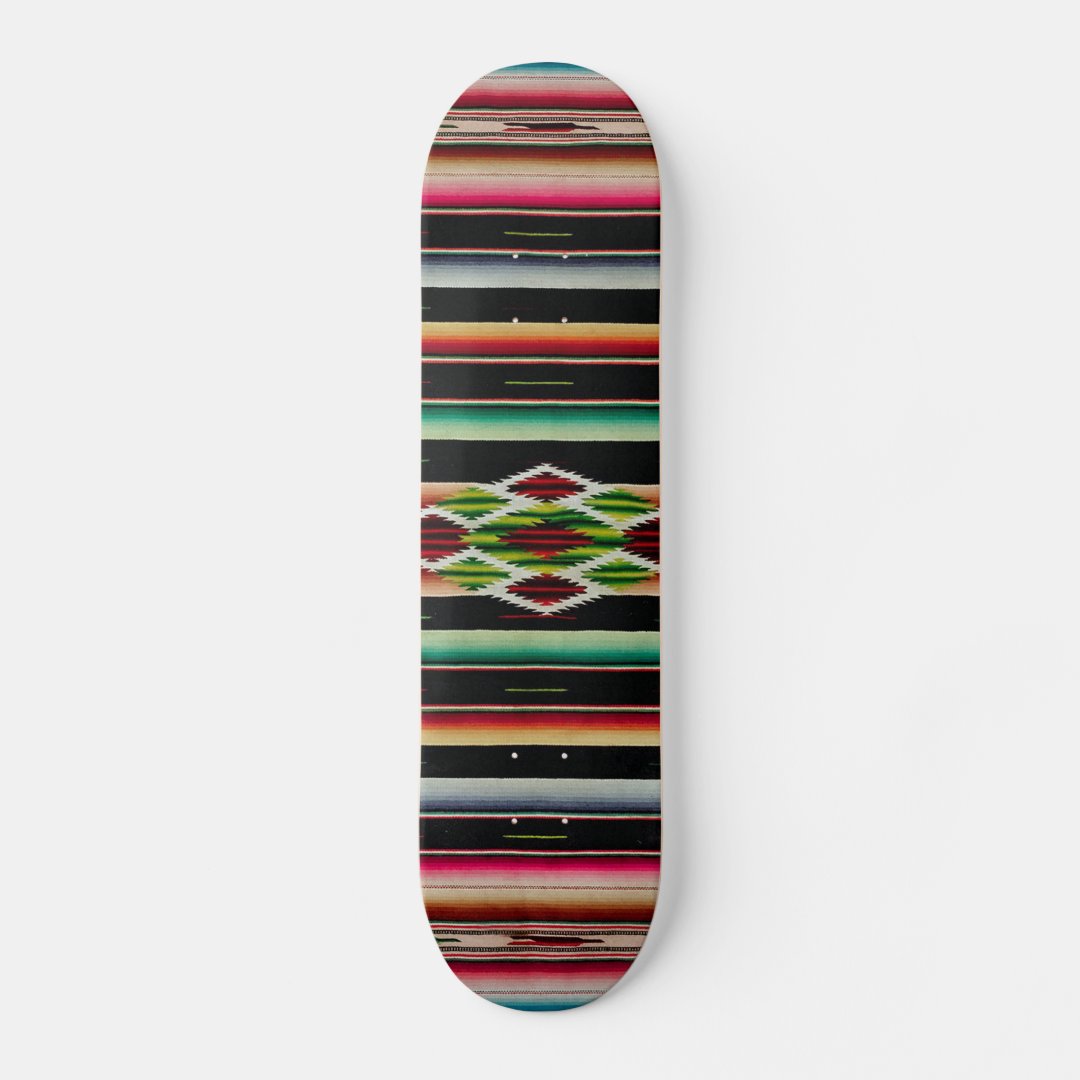 Mexican Blanket Traditional Spanish Fiesta Serape Skateboard | Zazzle