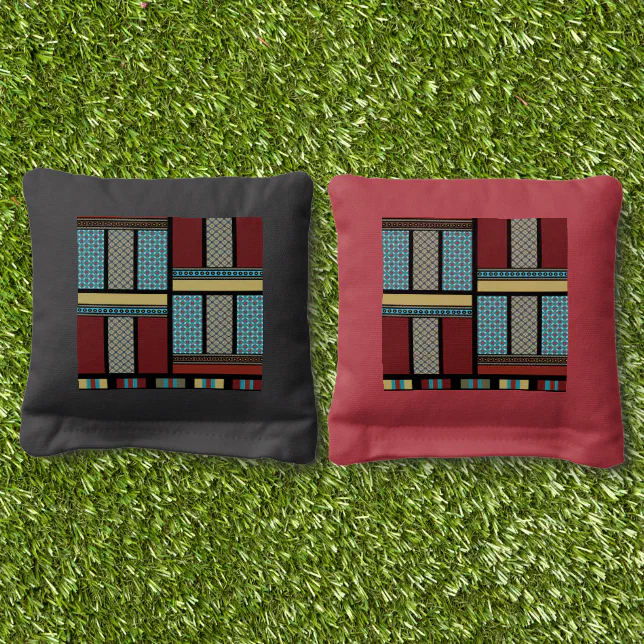 Mexican Block Stripe Pattern 1 Cornhole Bags | Zazzle