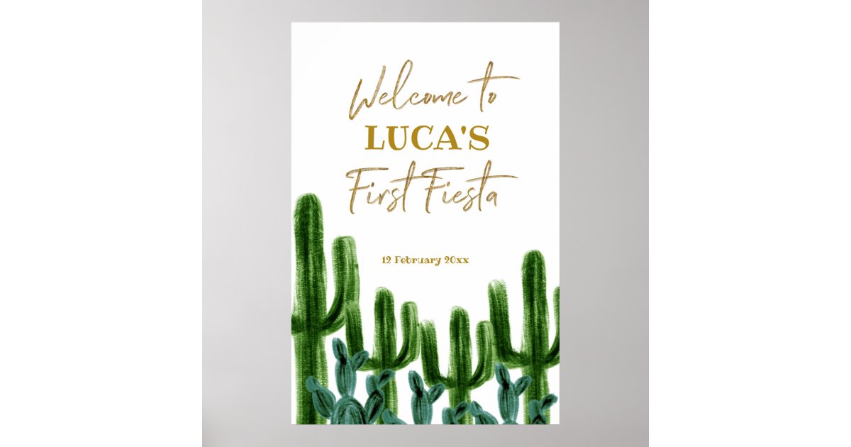 Mexican Cactus Birthday welcome sign | Zazzle
