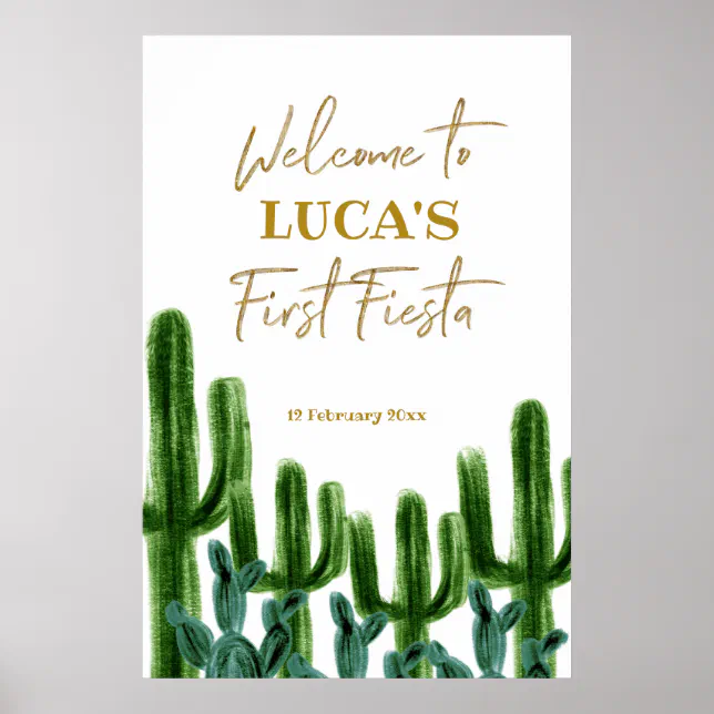 Mexican Cactus Birthday welcome sign | Zazzle