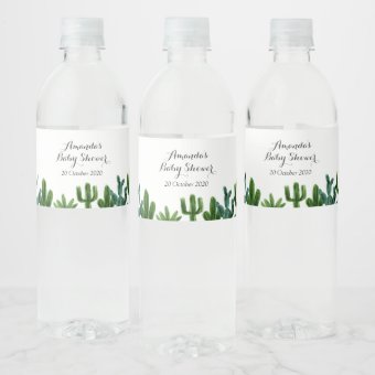 Mexican Cactus Water Bottle Labels | Zazzle