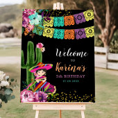 Mexican Colorful Fiesta Floral Birthday Welcome Poster | Zazzle