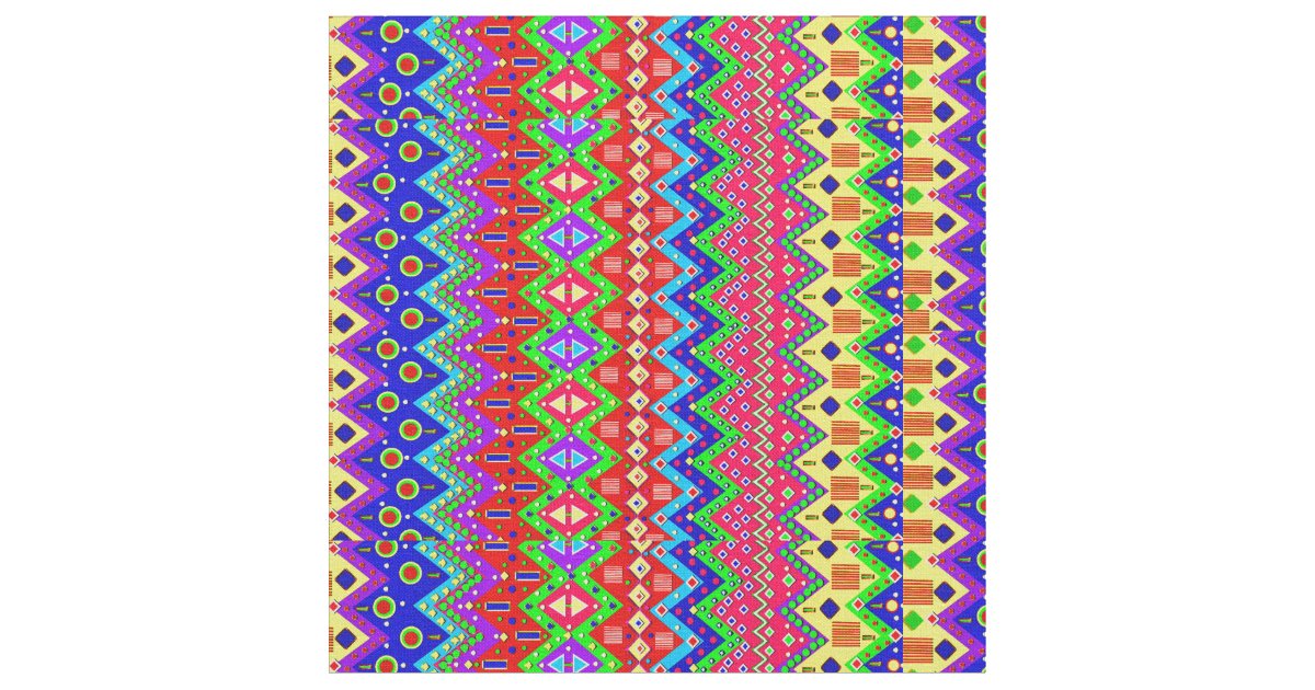 Mexican Colorful Pattern Fabric | Zazzle