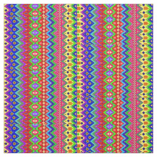 Mexican Colorful Pattern Fabric | Zazzle