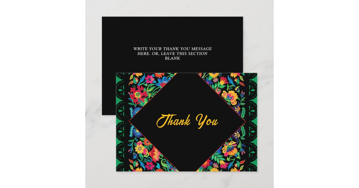 Mexican colorful wedding thank you card | Zazzle