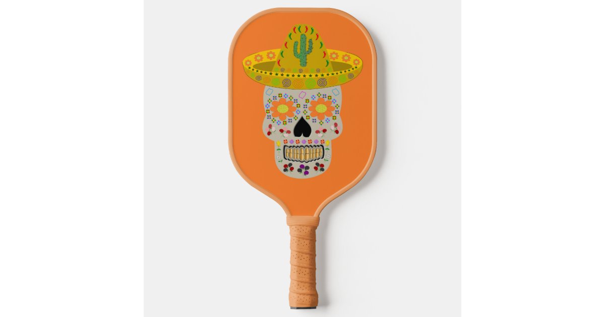 Mexican Day of the Dead Skull Pickleball Paddle | Zazzle