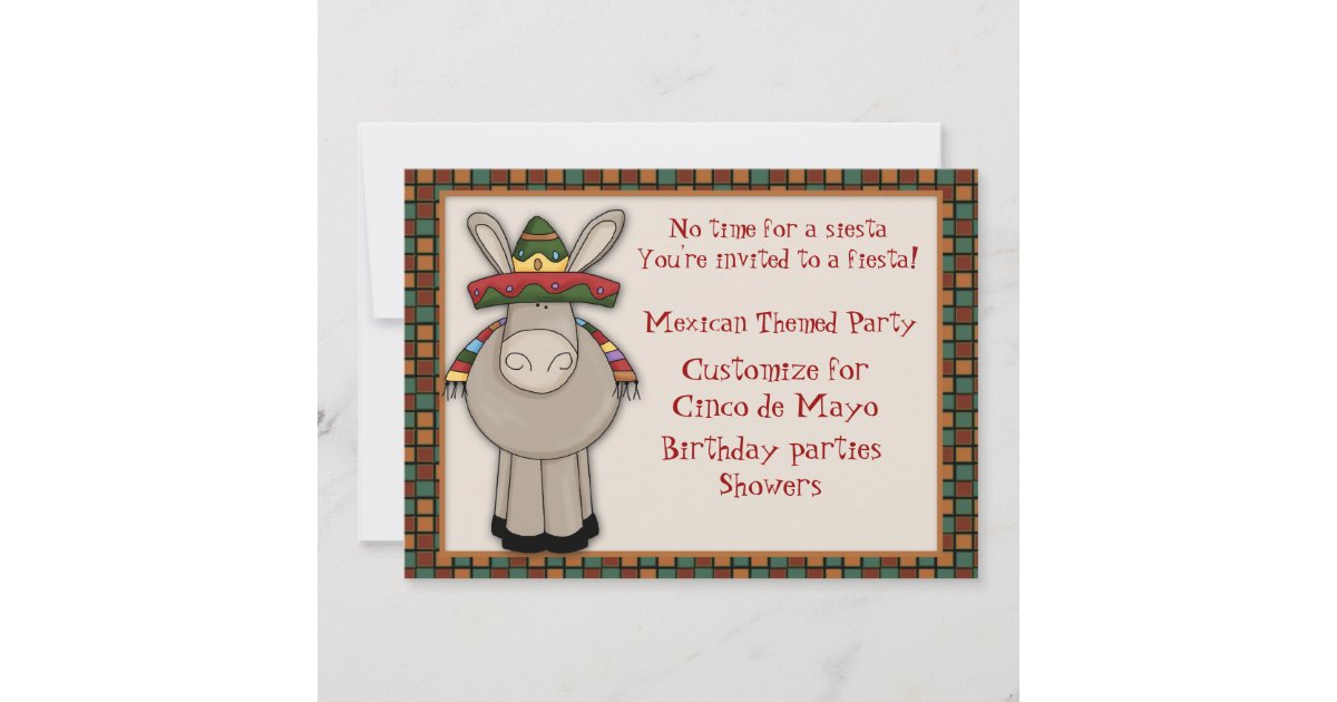Mexican Donkey Themed Invitation | Zazzle