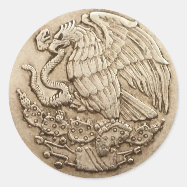 Mexican eagle classic round sticker | Zazzle