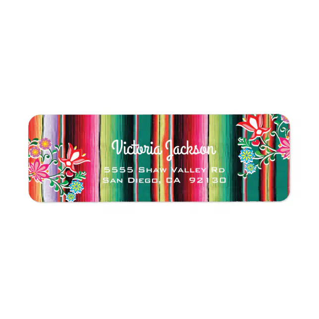 Mexican Fiesta address label | Zazzle