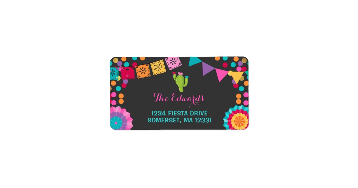Mexican Fiesta Address Labels Fiesta Birthday | Zazzle