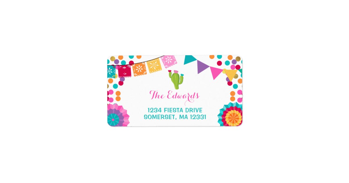 Mexican Fiesta Address Labels Fiesta Birthday | Zazzle