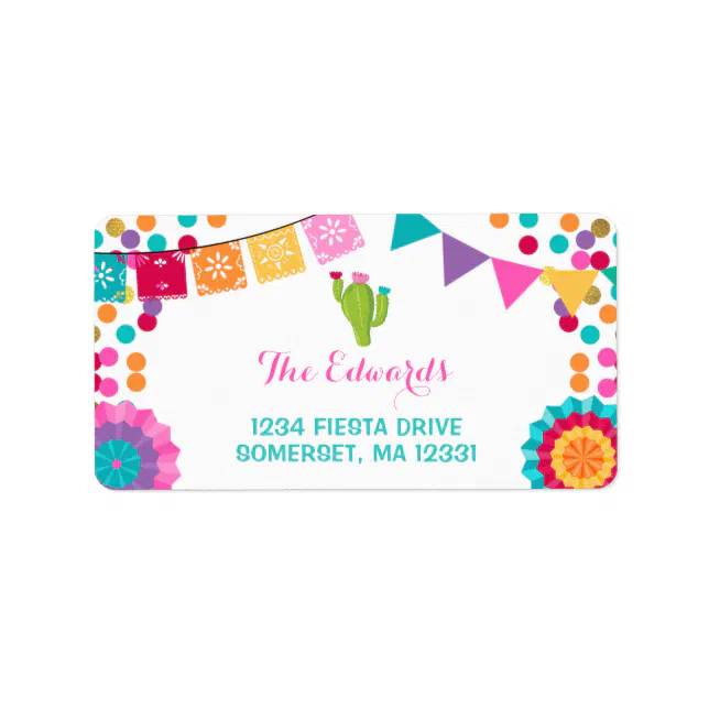 Mexican Fiesta Address Labels Fiesta Birthday | Zazzle