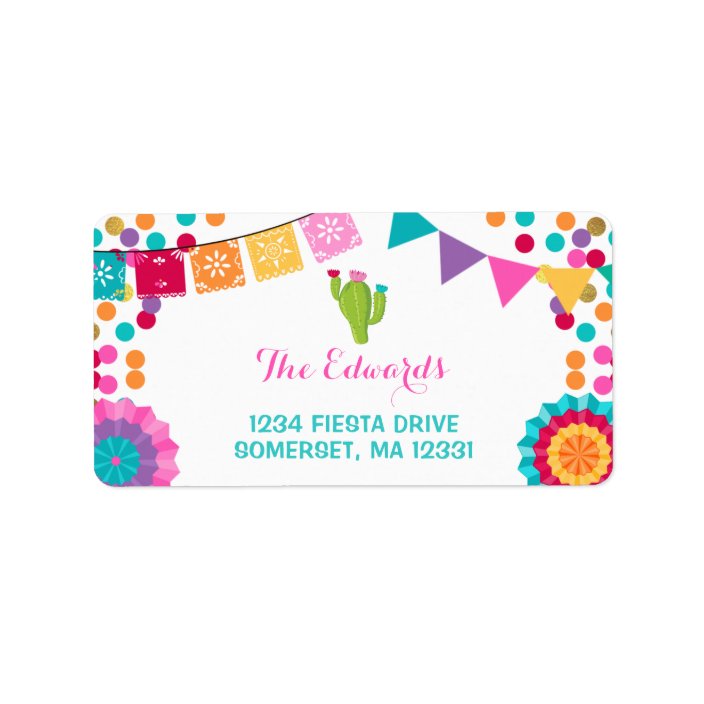 Mexican Fiesta Address Labels Fiesta Birthday | Zazzle.com