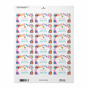 Mexican Fiesta Address Labels Fiesta Birthday | Zazzle