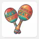 Mexican Fiesta Awesome Maracas Square Sticker | Zazzle