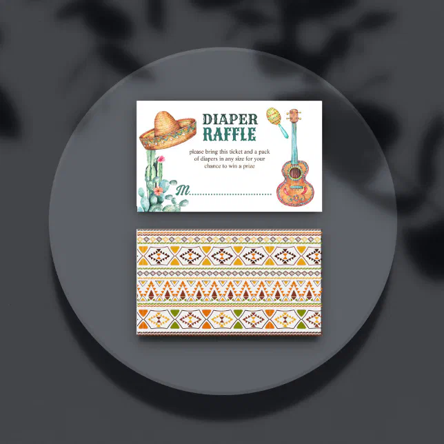 Mexican fiesta baby shower diaper raffle enclosure card | Zazzle