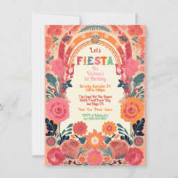 Mexican Fiesta Birthday Party Poppies Invitation | Zazzle