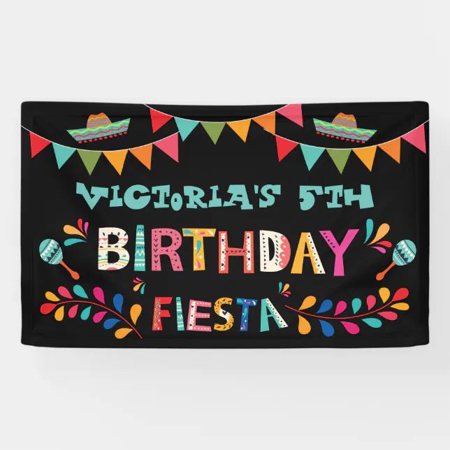 Mexican Fiesta Birthday Party Sign Banner | Zazzle