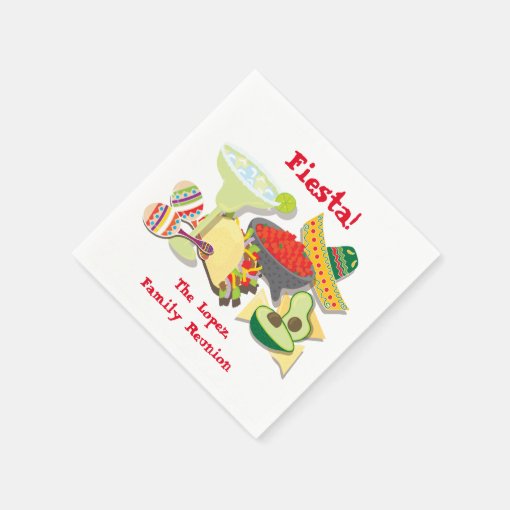 Mexican Fiesta cocktail or luncheon napkins | Zazzle