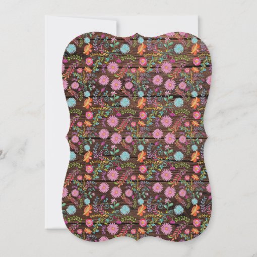 Mexican Fiesta CONFIRMATION Rustic Folk Flowers Invitation | Zazzle