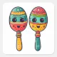 Mexican Fiesta Cute Maracas Square Sticker | Zazzle