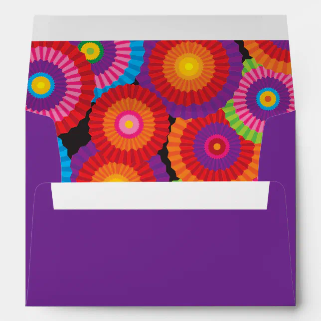 Mexican Fiesta Fans with Return Address Envelope | Zazzle