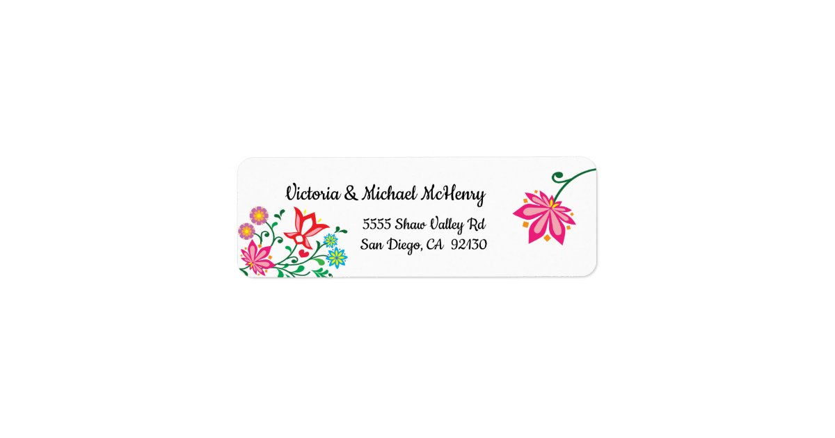Mexican Fiesta Floral address labels | Zazzle