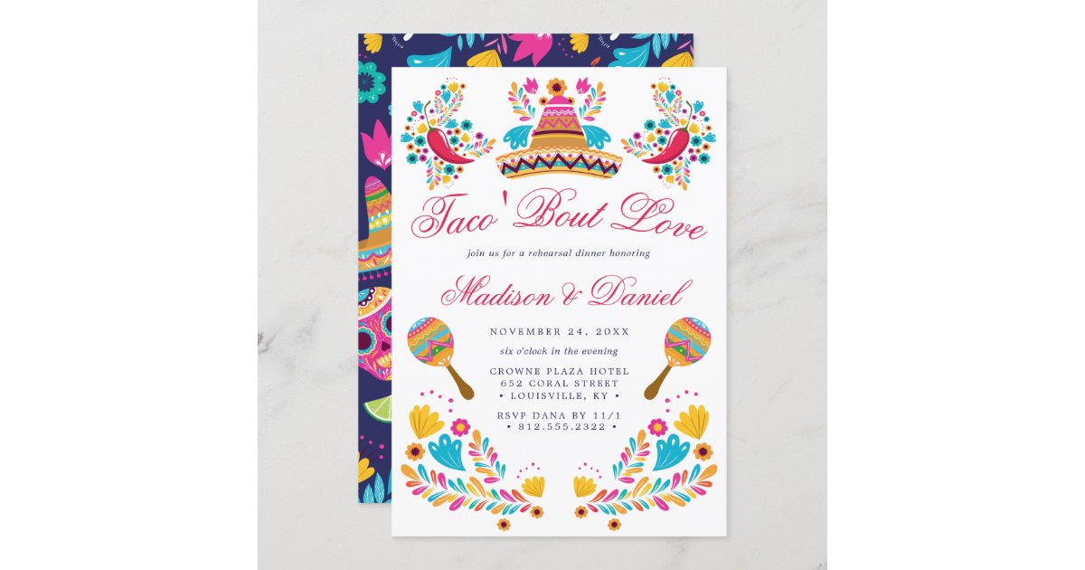 Mexican Fiesta Floral Sombrero Rehearsal Dinner Invitation | Zazzle Mexican Fiesta Floral Sombrero Rehearsal Dinner Invitation | Zazzle
