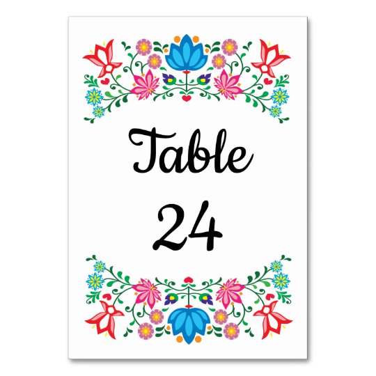 Mexican Fiesta Floral Table Numbers | Zazzle.com