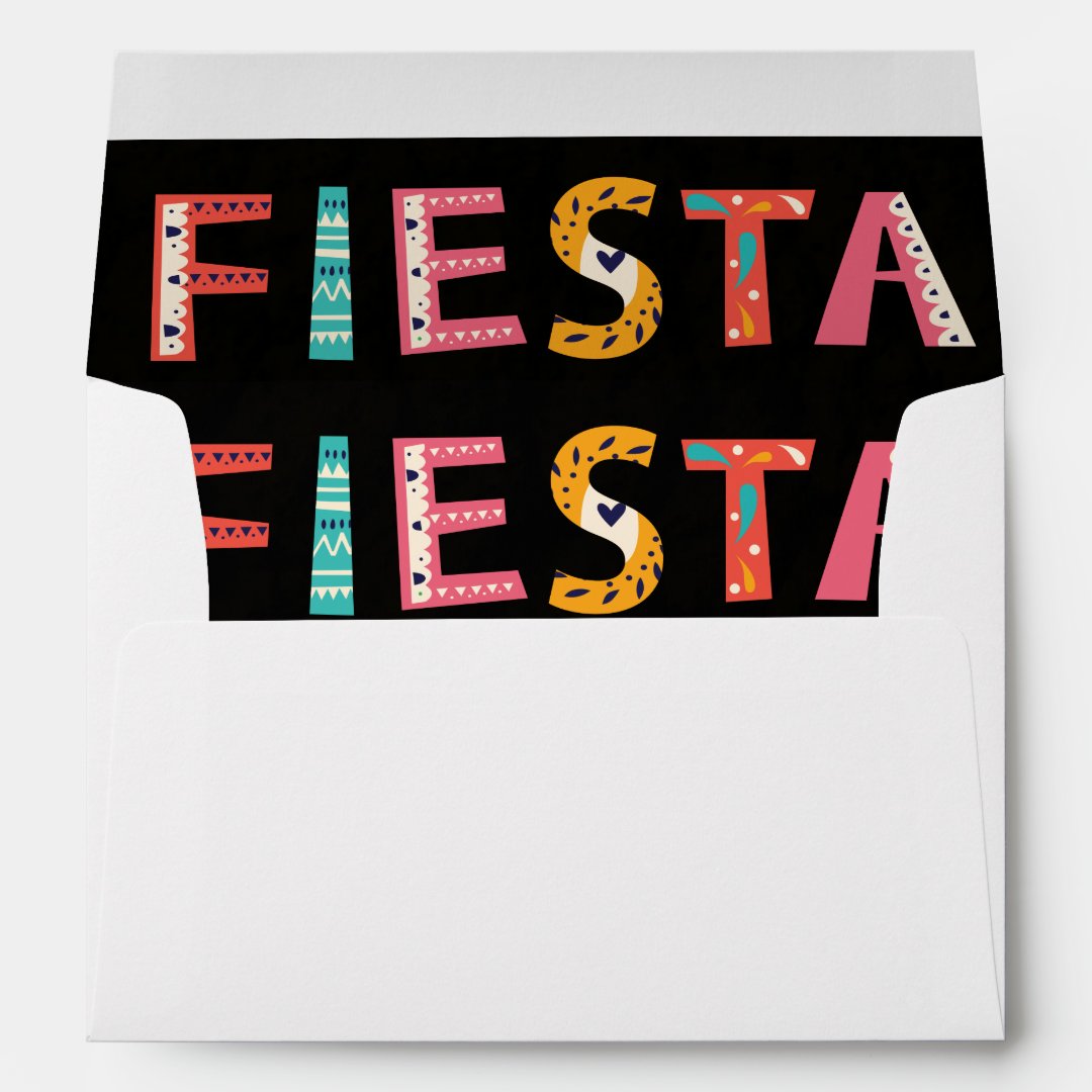 Mexican Fiesta Font word envelopes | Zazzle