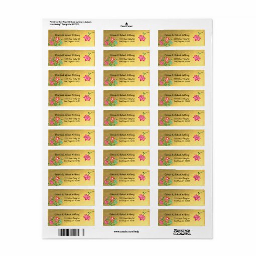 Mexican Fiesta Gold Foil Floral address labels | Zazzle