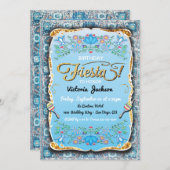 Mexican Fiesta Gold Glitter Birthday Invitation | Zazzle