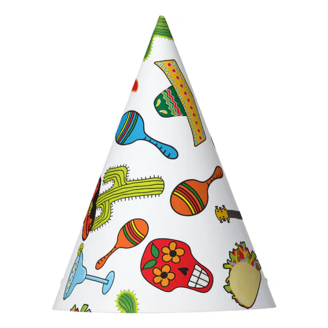 Mexican Fiesta icons Party Hat | Zazzle