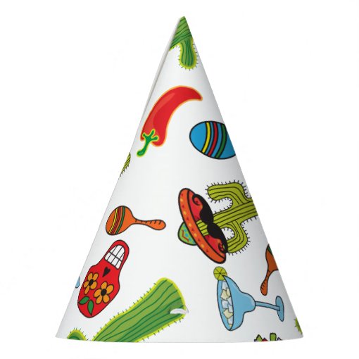 Mexican Fiesta icons Party Hat | Zazzle