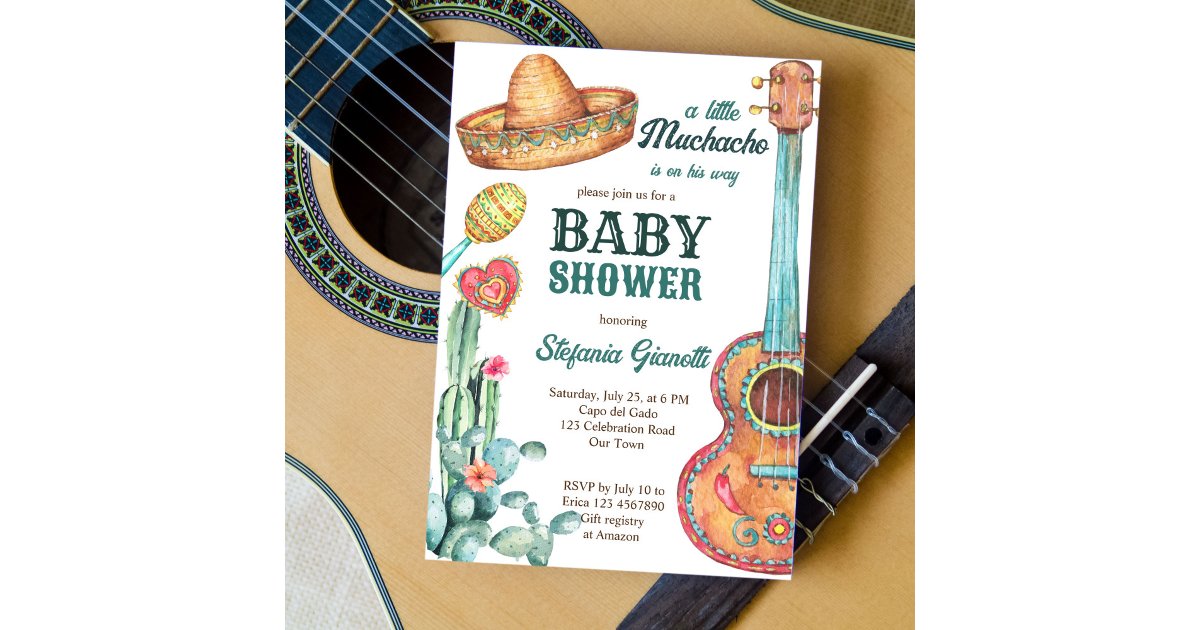 Mexican fiesta little muchacho baby shower invitation | Zazzle