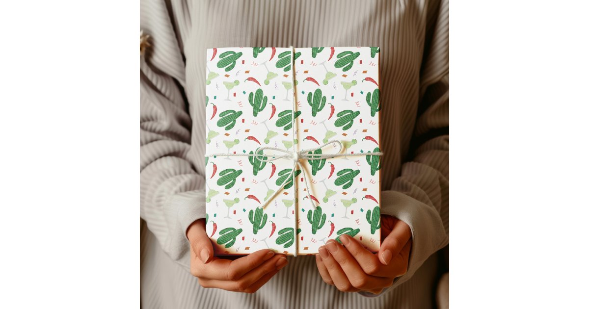 Mexican Fiesta, Margaritas and Chili Peppers Wrapping Paper | Zazzle