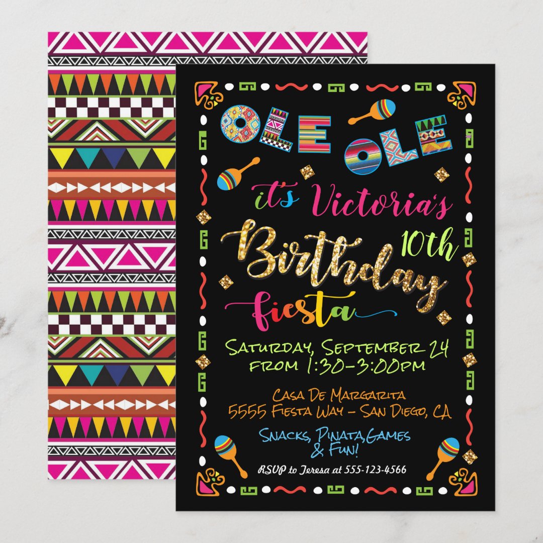 Mexican Fiesta Ole Ole birthday invitation | Zazzle