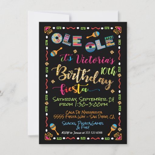 Mexican Fiesta Ole Ole birthday invitation | Zazzle